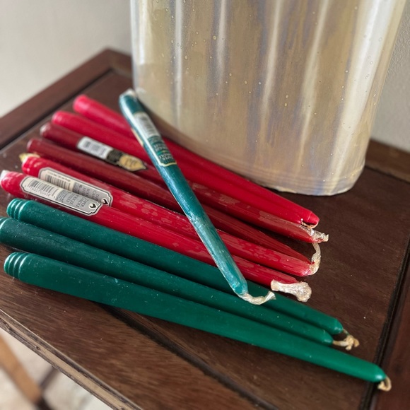 Accents | Sold Set Of Ten Unused Red And Green Taper Candles | Poshmark
